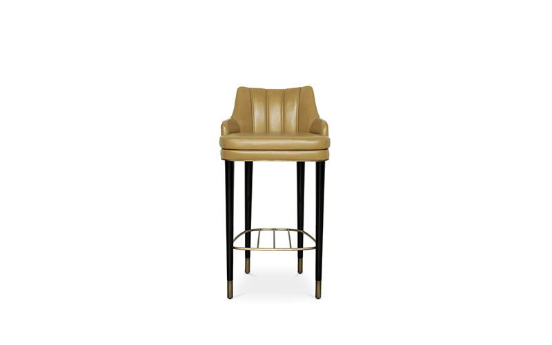 PLUM | Leather Bar Stool with Backrest by BRABBU